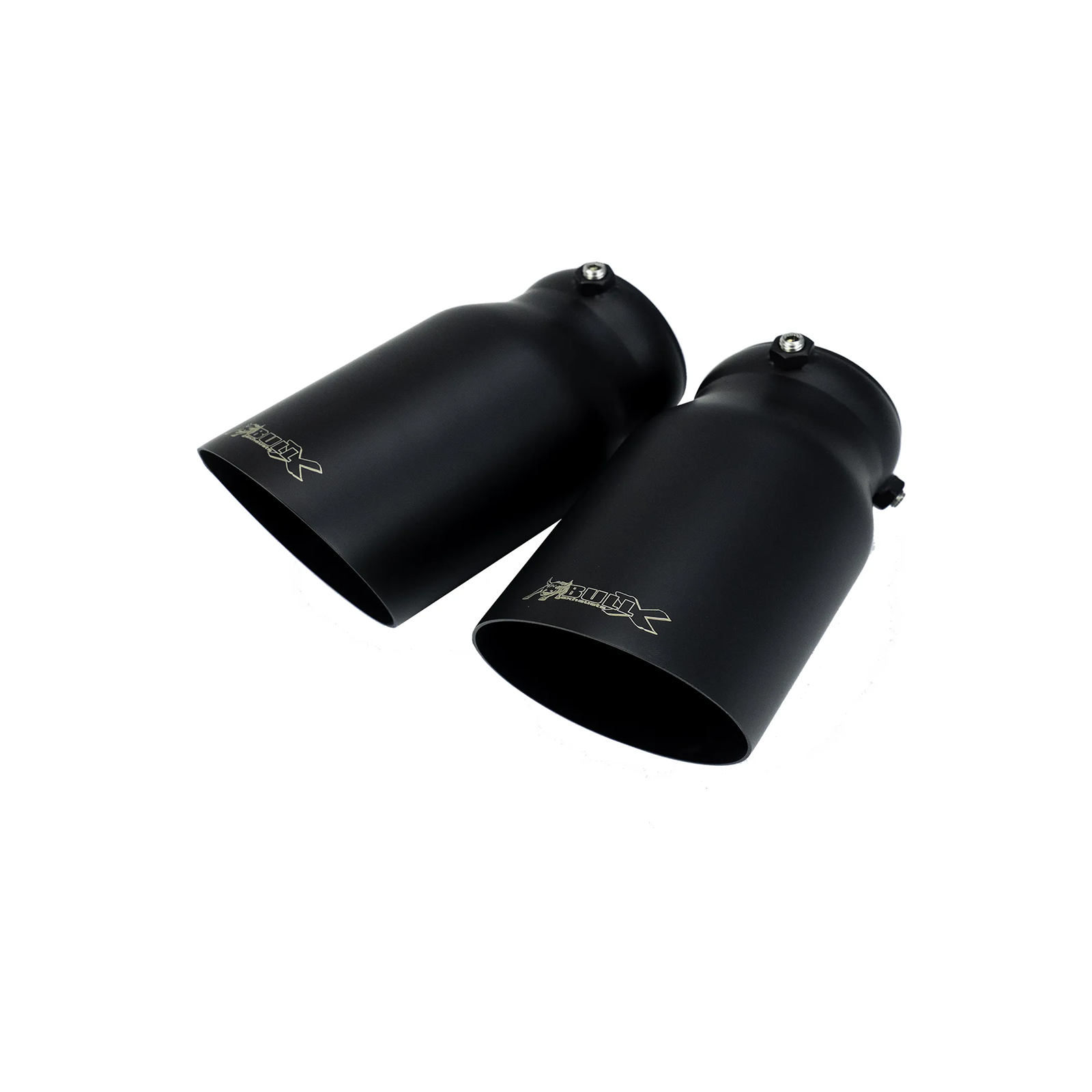 Bull-X 5" Black Slash Cut Sharp Edge Tail Pipes Exhaust Tips 64mm x 12 ...