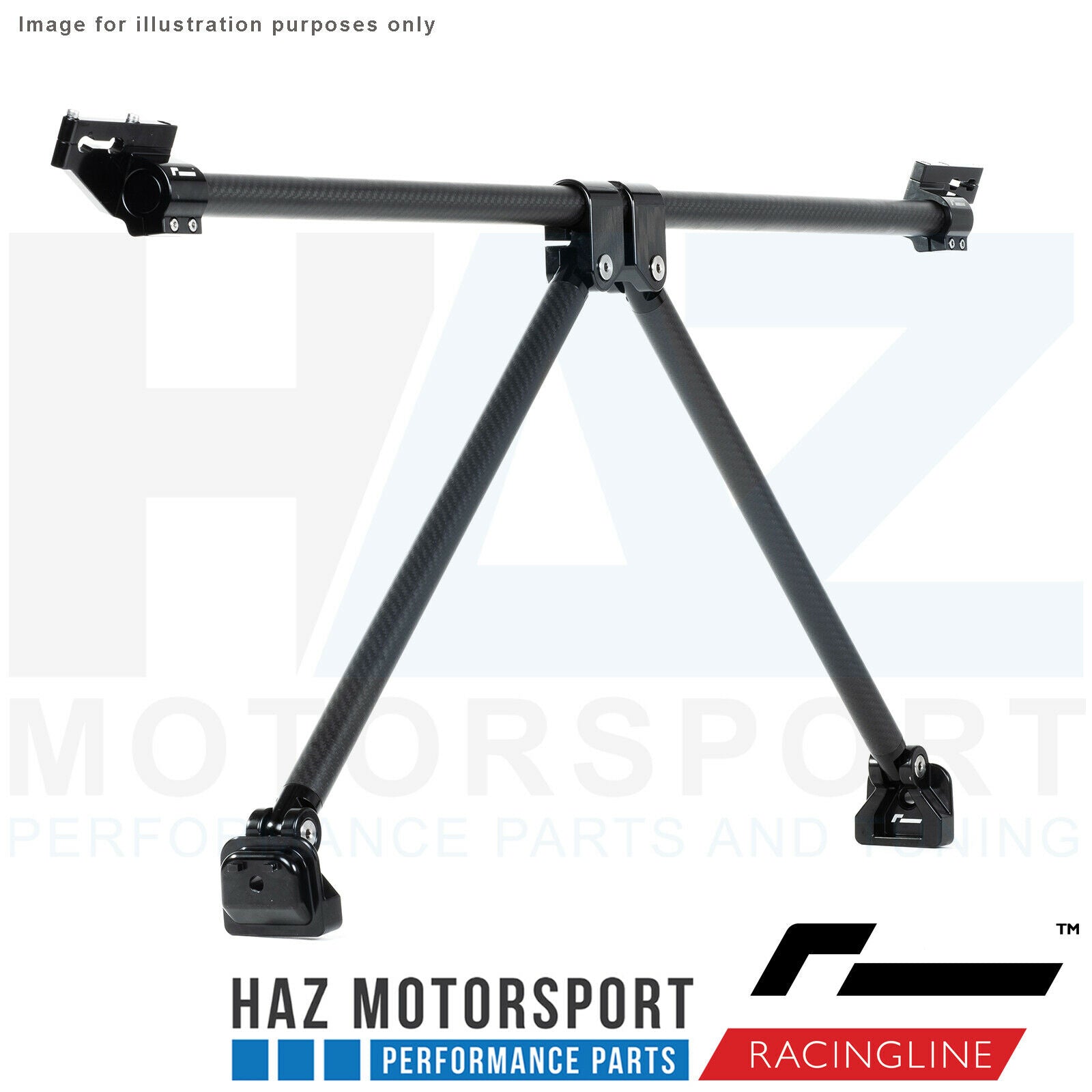 Racingline Carbon Fiber/Fibre Rear Brace Body Strut Bar VW Golf MK8 R ...