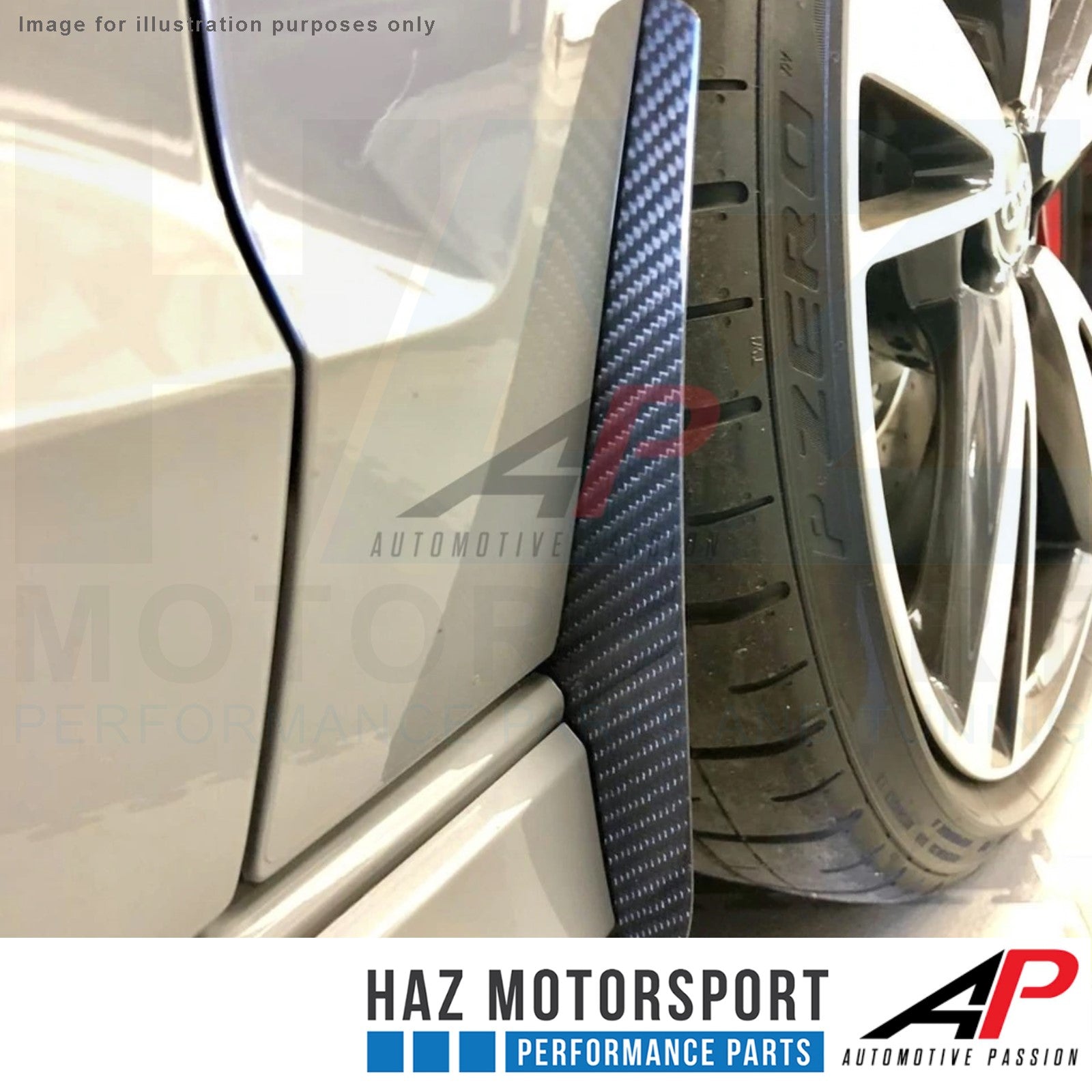 AP Design Gloss Carbon Fibre Front Mud Flaps/Arch Guards - Audi RS3 8V ...